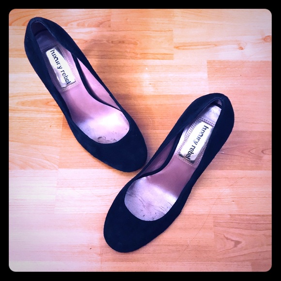 luxury rebel | Shoes | Luxury Rebel Black Suede Heels | Poshmark